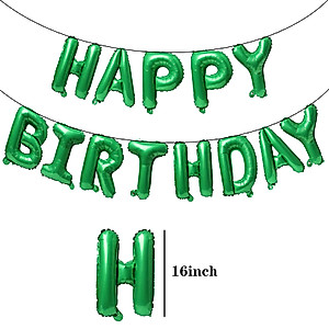 16 Inch Green Aluminum Foil Birthday Balloons for Birthday Party Supplies
