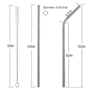 Yihong Reusable Metal Straws, Set of 8