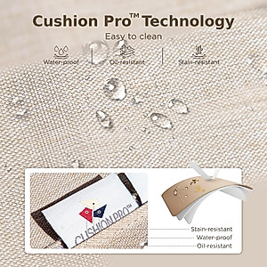 PHI VILLA 8-Piece Outdoor Furniture Wicker Set with 56" Gas Fire Pit Table Half-Moon Curved Patio Conversation Waterproof Rattan Sofa with Ottoman, Beige