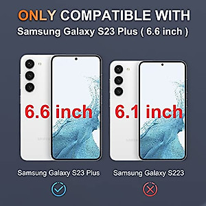 Janmitta Samsung Galaxy S23+ Plus Case with Screen Protector+Camera Lens Protector,Heavy Duty Shockproof Full Body Phone Cover Built in Rotatable Magnetic Ring Holder Kickstand,2023 Mint Green