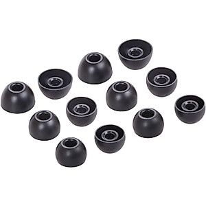 Replacement Earbuds Ear Tips Eartips Ear Cap Compatible with EarFun Air Pro 3 / Air Pro 2 / EarFun Air, S/M/L Silicone Earbuds Tip 6 Pairs,Black (713efb6p)