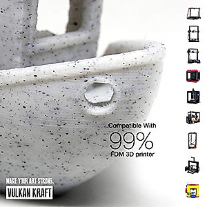 Vulkankraft Premium Marble PLA Filament for 3D Printing, 1.75mm, 1KG, Testing Pack Available, Less Prone to Warping, High Printability, Reduced Chance of Clogging