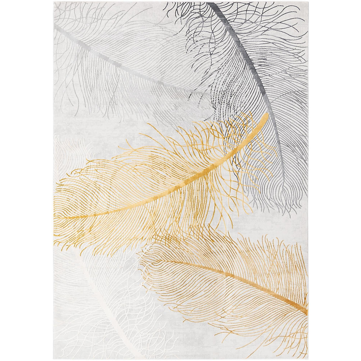 Unique Loom Finsbury Collection Area Rug - Camilla (7' 1" x 10' Rectangle, Yellow Gray/ Ivory)