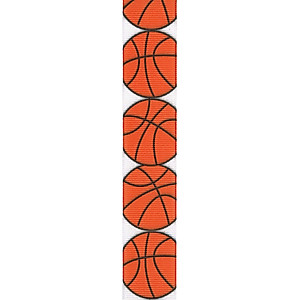 Offray 922132 7/8" Wide Grosgrain Ribbon, Basketball Pattern, 3 Yards