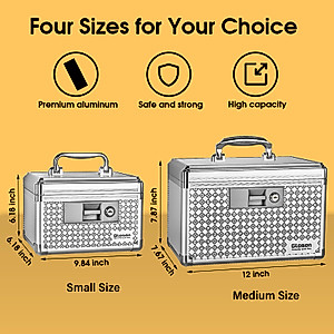 Medicine Lock Box,Storage Lock Box Lockable Dorm Storage Trunk with Key Lock - Briefcase, 【Extra Small】9.84 * 6.18 * 6.18 Medicine Lock Box, Lock Boxes for Personal Items