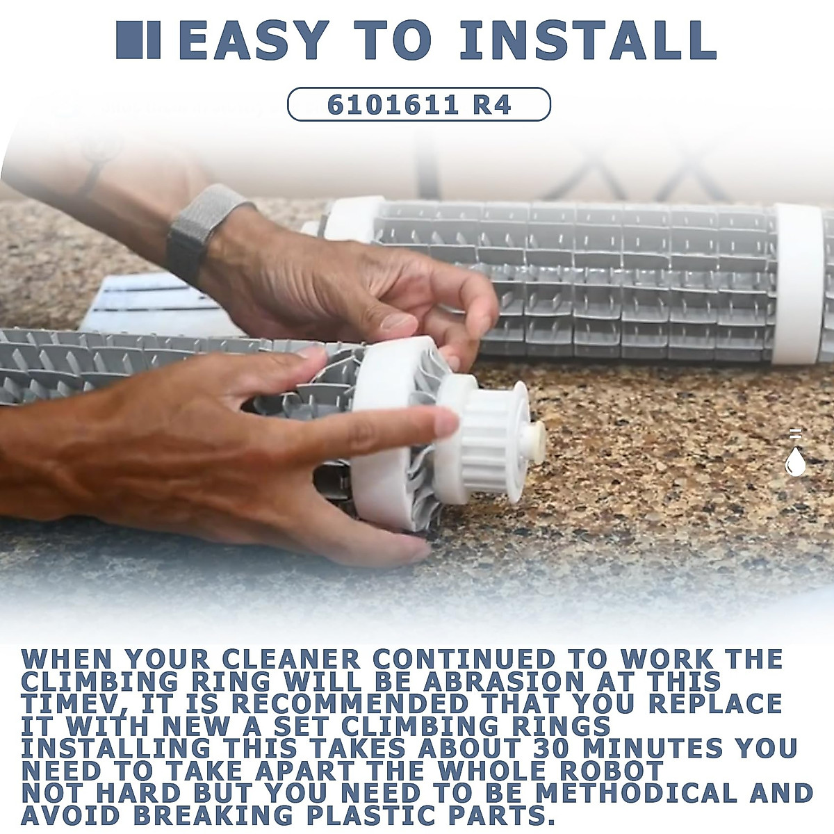 Honkador Climbing Rings for Dolphin Robotic Pool Cleaner Replacement 6101611-4R Dolphin Compatible M200, M400, M500, and DX3/DX4/DX6 and More 4 Pack