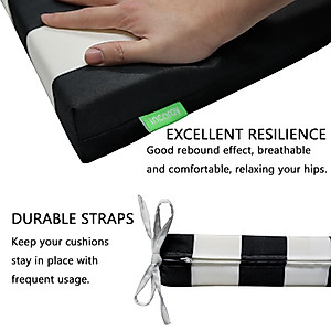 Incoroy Outdoor Chair Cushions for Patio Furniture Set of 2, Patio Seat Cushions with Ties 18.5''x 16'', Water Repellant Outdoor Cushions Patio Furniture Cushions, Outdoor Chair Pads Fade Resistant