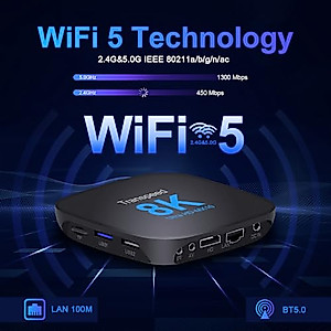 Android TV Box 13.0 2GB 16GB Support 8K 6K 2.4G 5.0G WiFi TV Box Android 2023 RK3528 Chipset with HDR10 BT5.0 USB 3.0 3D 100M Ethernet