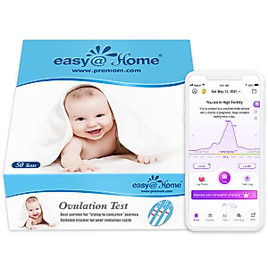 Premom Personal Fertility Lubricant + Easy@Home Digital Basal Thermometer + Easy@Home Ovulation Test Strips (50-Pack)