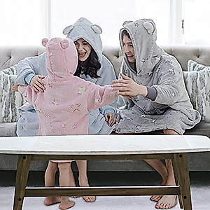 Cozy Bliss Wearable Blanket Hoodie Glow in The Dark Oversized Hooded Sweatshirt Lightweight with Giant Hood Pocket Super Soft Warm Comfy Plush Gifts for Kids Women Men Birthday Halloween