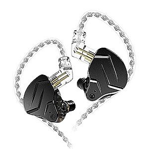 Kinboofi KZ ZSN PRO X HiFi in Ear Monitor, 1BA 1DD Earbud Headphone Dual Driver Drummer Musician Earphone Stereo Headset with Removable C Pin Cable for Church (NO Mic, Dark Black)…
