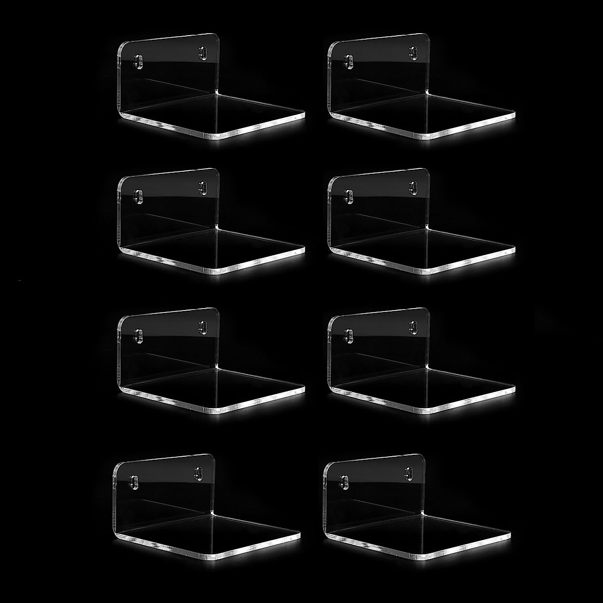 COXWANG Acrylic Small Shelf,Mini Acrylic Wall Shelf,Acrylic Shelf,for Pop Figures,Plant,Picture Photo Modern Wall for Office Bedroom Living Room