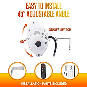 Electric Patio Heater, 1500W Outdoor Heater, VQVG Wall Mount Heater, Infrared Outdoor Heater with Remote Control, 3 Heating Modes, Instant Heat, Waterproof IP65 for Patio Garage (Silver)