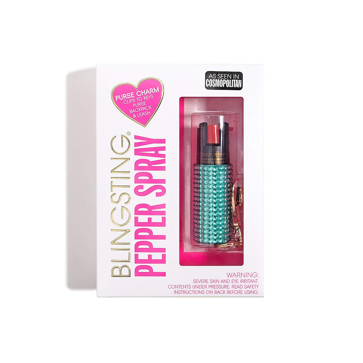 BLINGSTING Pepper Spray Maximum OC Strength Self Defense Spray for Women, 12 ft Spray Range & UV Dye