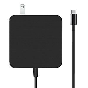 Dysead Black 65W USB Type-C AC Adapter Charger Compatible with Dell Latitude 5290 2-in-1 1J12J Power Cord