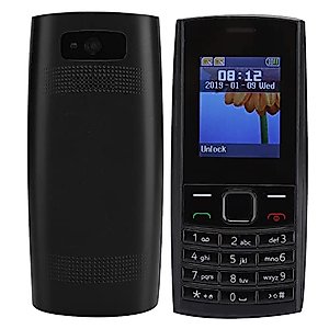 Pomya Buttons Cellphone, Dual Card Dual Standby Cellphone,1.77inch Screen Dual Card Dual Standby 3000 MAh Battery Buttons Cellphone 100-240V US (Black)