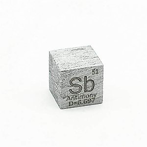 10mm Antimony Element Cube for Element Collection 0.39" Sb Density Cube Periodic Table Collect DIYs Biz Gift