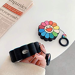 Kpurple Compatible with Airpods Pro Case, Sunflower Case for Apple Airpods Pro (2019), 3D Cute Cartoon Design Protective case for Airpods Pro Women (Flower)