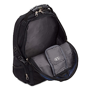 SWISSGEAR 1753 ScanSmart Laptop Backpack. Abrasion-Resistant & Travel-Friendly Laptop Backpack (Black/Navy)