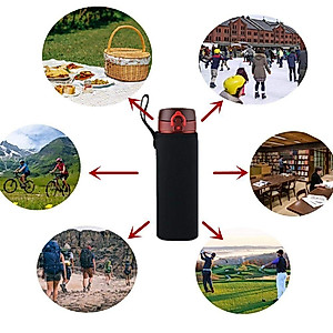 candygirlft Water Bottle Carrier Bag 25oz, Water Bottle Holder, Water Bottle Sleeve, Neoprene Portable Insulated Water Bottle Sling Holder Bag 750ml for Men Women Hiking,Black (25 oz-1pack)