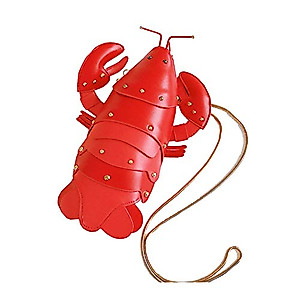 MILATA Lobster Shaped Crossbody Bag Purse Women PU Leather Rivets Chic Shoulder Bag Clutch for Girls (red)