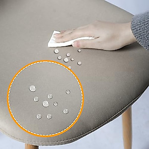 CangLong Dining Chairs Set of 2 with Upholstered Cushion Seat Back & Metal Legs, Morden Armless Accent Chairs for Kitchen, Living Room, Light Grey