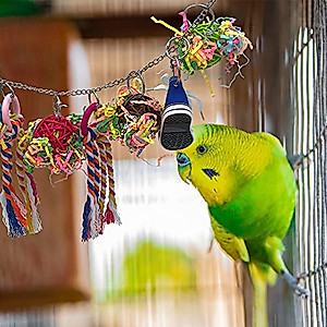 GILYGI Bird Swing Foraging Toys - Parrot Rattan Ball and Shredder Toys for or Small Bird Parakeets, Cockatiels, Conures, Budgie, Lovebirds, Finches