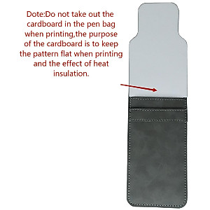 Yongkang Sublimation Pen Bag Pen Sleeve 3 Pieces (Blank Leather + Colored Leather) Capacity of 1-5 pens DIY Process (Black)