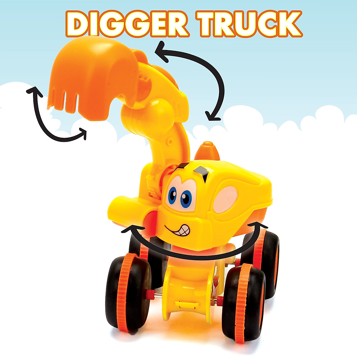Toys for 3 Year Old Boy - 3 Friction Powered Trucks for 3+ Year Old Boys, Playmat & 16 Accessories, Push & Go Cars Cartoon Construction Vehicle Set - Toddler Boys Toys & Toy Trucks, Toddler Toys