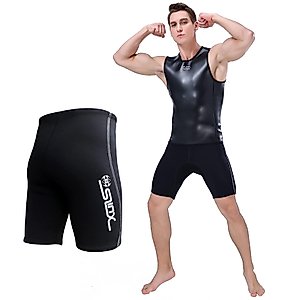 Dizokizo Men Wetsuit Short Pants 2mm Neoprene Shorts for Scuba Diving Kayaking Surfing Snorkeling Short Pants L