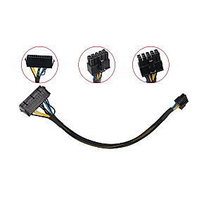 24 Pin to 10 Pin ATX PSU Main Power Supply Adapter Braided Sleeved Cable for IBM/Lenovo PCs Motherboard and Servers 12-inch (30cm)