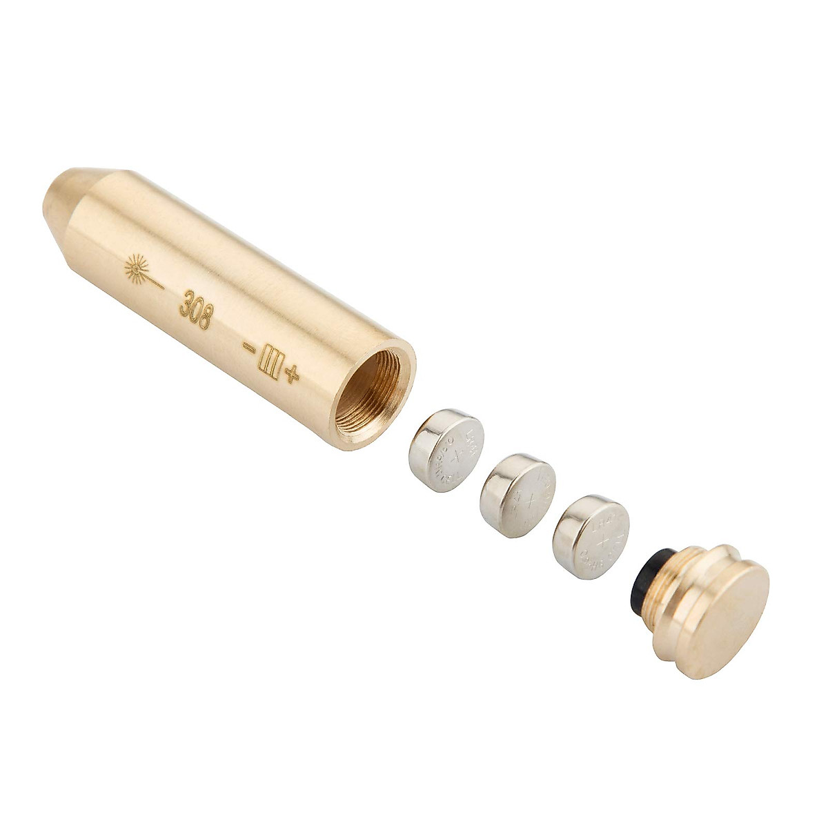 Laser Bore Sight, 308 Bore Sight Laser with 6 Batteries（2 Set Batteries）