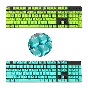Trusway Gaming Mechanical Keyboard 104Pcs/Set PBT Universal Anti-Ghosting Backlit Key Keycaps for PC MacBook Laptop and More Update Version White