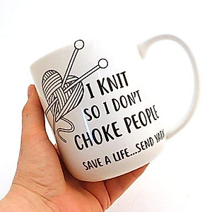 I Knit So I Don't Choke People Mug