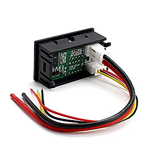 Digital Voltmeter and Ammeter 100V 10A, Volt Meter Led Display 3 bits Red and Blue, Voltage and Current Monitor of The Electronic Circuit, Measure Instrument