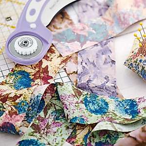 45mm Rotary Cutter for Fabric, Ergonomic Handle Rolling Cutter with Safety Lock for Fabric Leather Crafting Sewing Quilting, Fabric Cutter Wheel Perfect for Left & Right Hand (Purple)