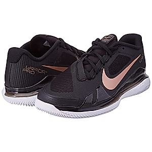 Nike Air Zoom Vapor Pro HC CZ0222-024 Black-White-Metallic Red Bronze Women's Hard Court Tennis Sneakers 7.5 US
