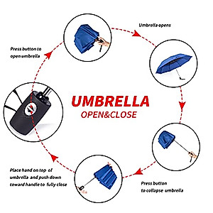 dooxuu Windproof Umbrella, Travel Umbrella Folding Umbrella for Men and Women - Best For Traveling, Camping, Hiking, Backpacking and Other Outdoor Activities