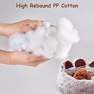 Pet Round Bed of Paw Shape Dog Bed Large Round Calming Dog Bed Comfortable and Soft Fur Beds for Large Dogs Pet Supplies Clearance, X-Large Size (31"×31"×16")