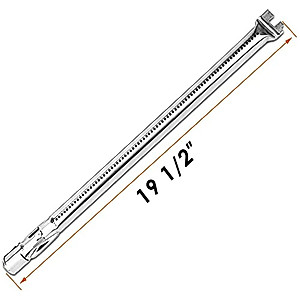 QuliMetal 19.5" 62752 Grill Burner and 7130 Grill Cover for Weber Genesis 300 Series (2011-2016) with Front Control Panel