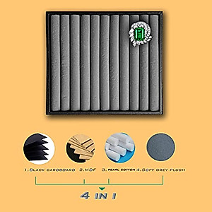 Codant Velvet 10 Slots Ring Showcase Trays Holder Drawer Insert Jewelry Display Organizer(set of 4)