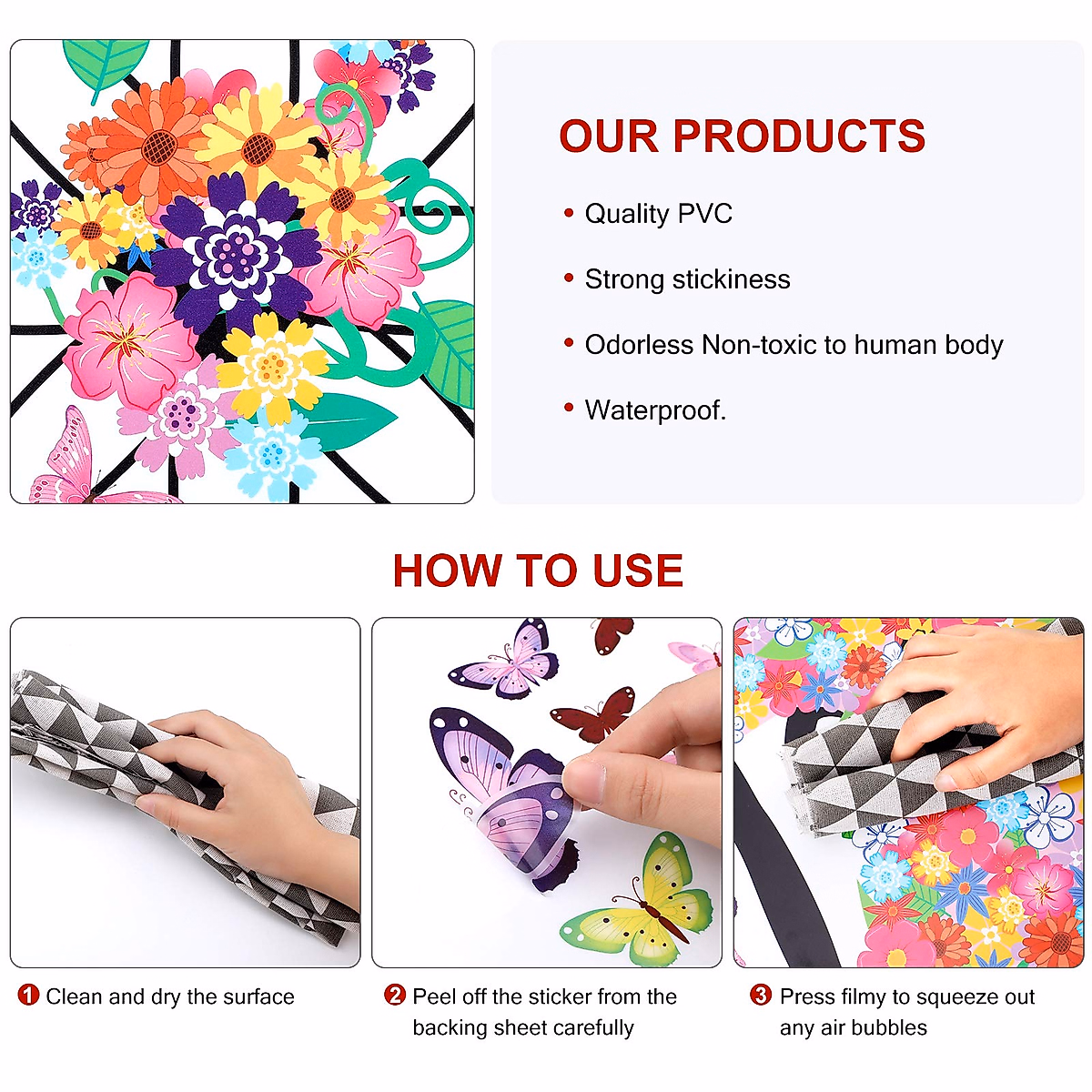 2 Sheets Flower Butterfly Girls Wall Decals for Bedroom Flower Fairy Wall Sticker and Murals Decorative Girl on Bicycle Girls Room Wall Stickers for Girls Kids Bedroom Birthday Party Favor