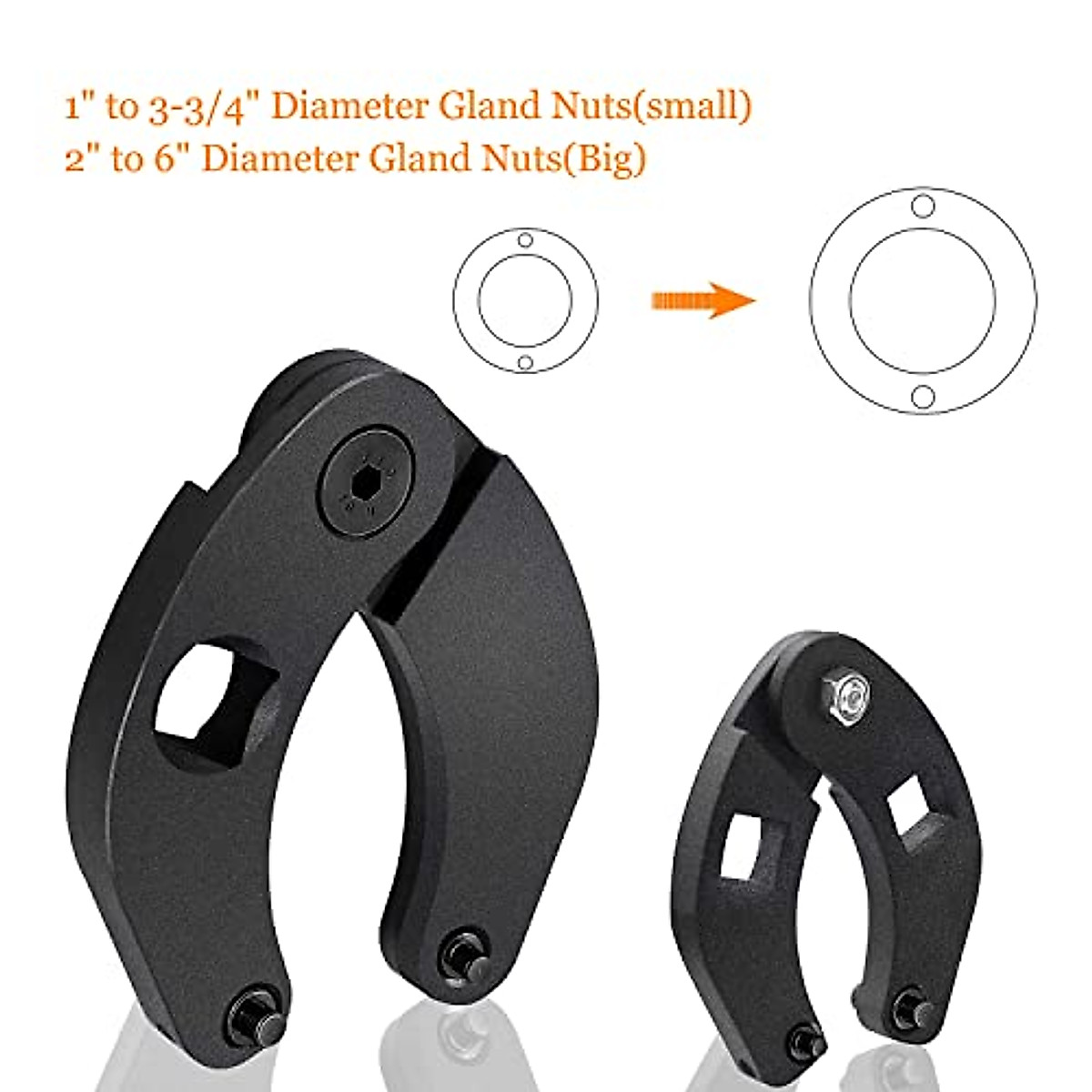 IVARKEY 1266 & 7463 Adjustable Gland Nut Wrench Set for Hydraulic Cylinders Universal (Set of 2)