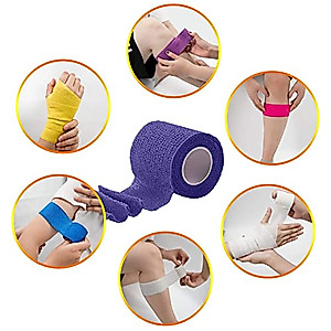 BQTQ 30 Rolls Self Adhesive Bandage Wrap 2 inch Self Adherent Wrap Tape Breathable Athletic Tape Stretch Sports Wrap Self Adhesive Wrap for Wrist Ankle Swelling Sprains(Rainbow Color)
