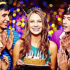 Sibba Birthday Crown for Women Girls, Queen Princess Birthday Tiara Birthday Headband for Women Girls Happy Cute Sweet Birthday Headband Hair Accessories Gifts Birthday Party Decorations