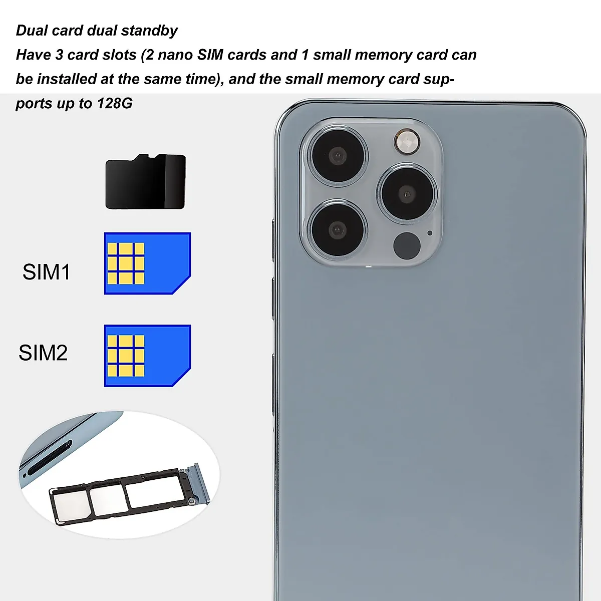 Pomya I14proMax Smartphone, Unlocked Cell Phone for Android10, 4G Network Dual SIM, 6.7 Inch 2G 16G Storage, 4000mAh Battery, 13MP 5MP Camera, GPS WiFi Bluetooth5.0 (Blue), BUQEzvufodyq34-13