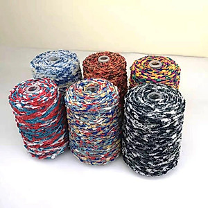 50G/Ball Dyed Toothbrush Wool Yarn Warm Soft Velvet Handmade Characteristic Thread Pompom Fancy Crochet Yarn (Color : Black White)