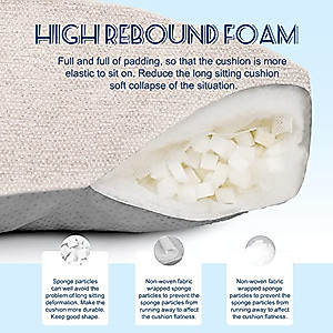 ROFIELTY Rocking Chair Cushion，Tufted Rocking Chair Cushions Indoor/Outdoor, All in One Non-Slip Adirondack Chair Cushion, Suitable for Rocking Chair Cushions in Nursery/High Back/Office (Cream)