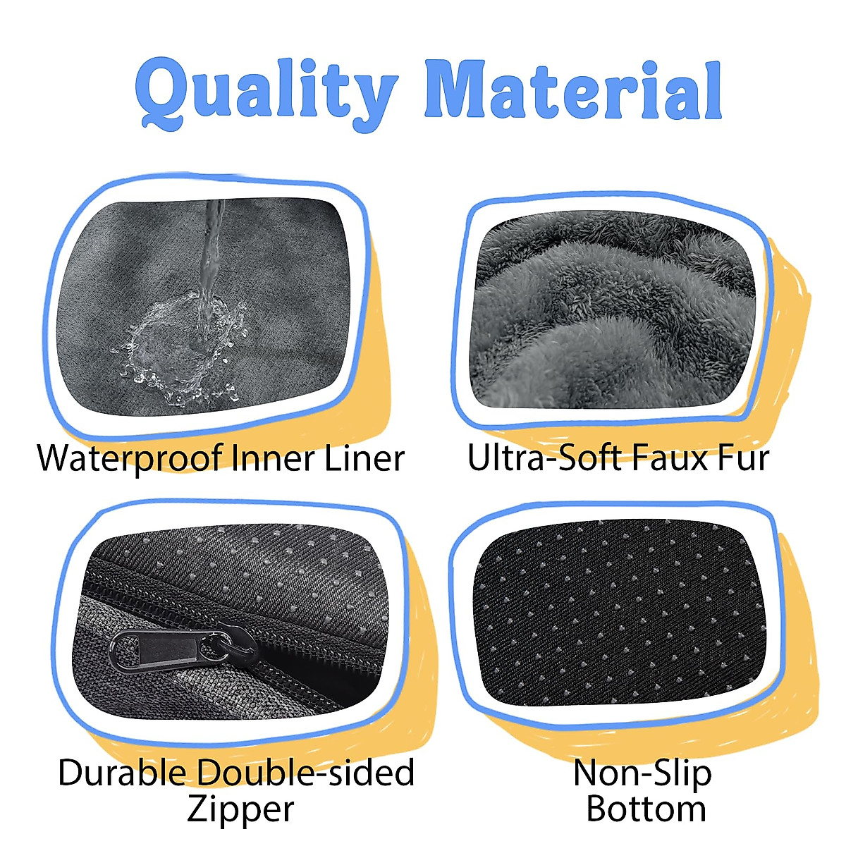 Large Orthopedic Dog Bed Washable - XL Dog Couch Sofa - Four Sides Dog Beds Waterproof Non-Slip for Large Sized Dogs