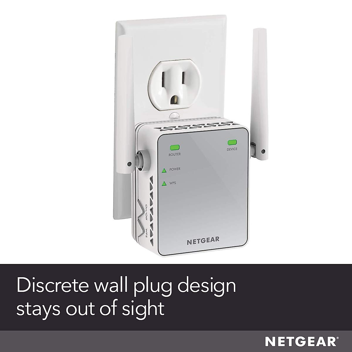 NETGEAR Wi-Fi Range Extender EX2700 - Coverage Up to 800 Sq Ft and 10 devices with N300 Wireless Signal Booster & Repeater (Up to 300Mbps Speed), and Compact Wall Plug Design